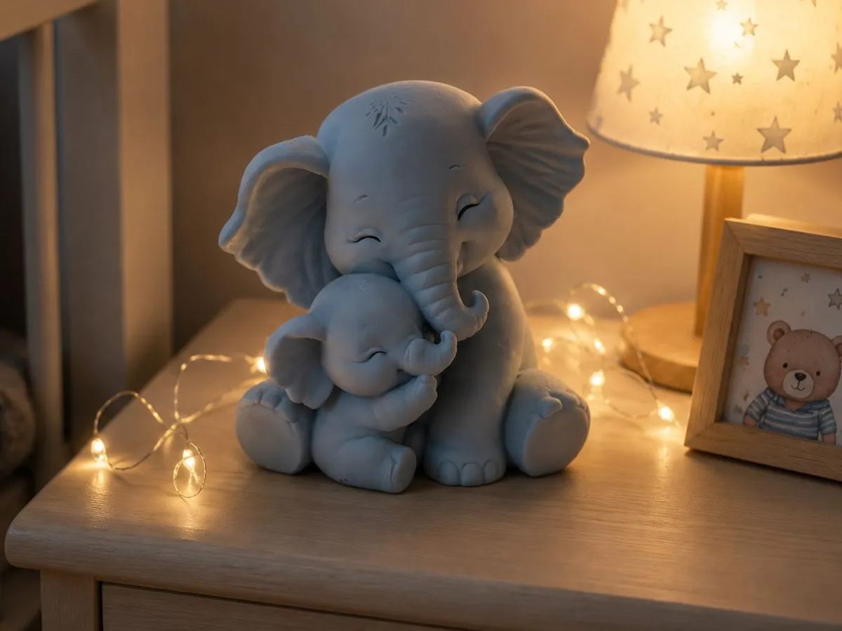 Baby Elephant Hug Sculpture Cute Nursery Decor - Free 3D Print Model ...