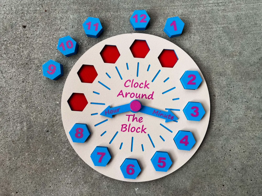 Clock Around the Block, Clock Puzzle learning toy by Travy MakerWorld ...