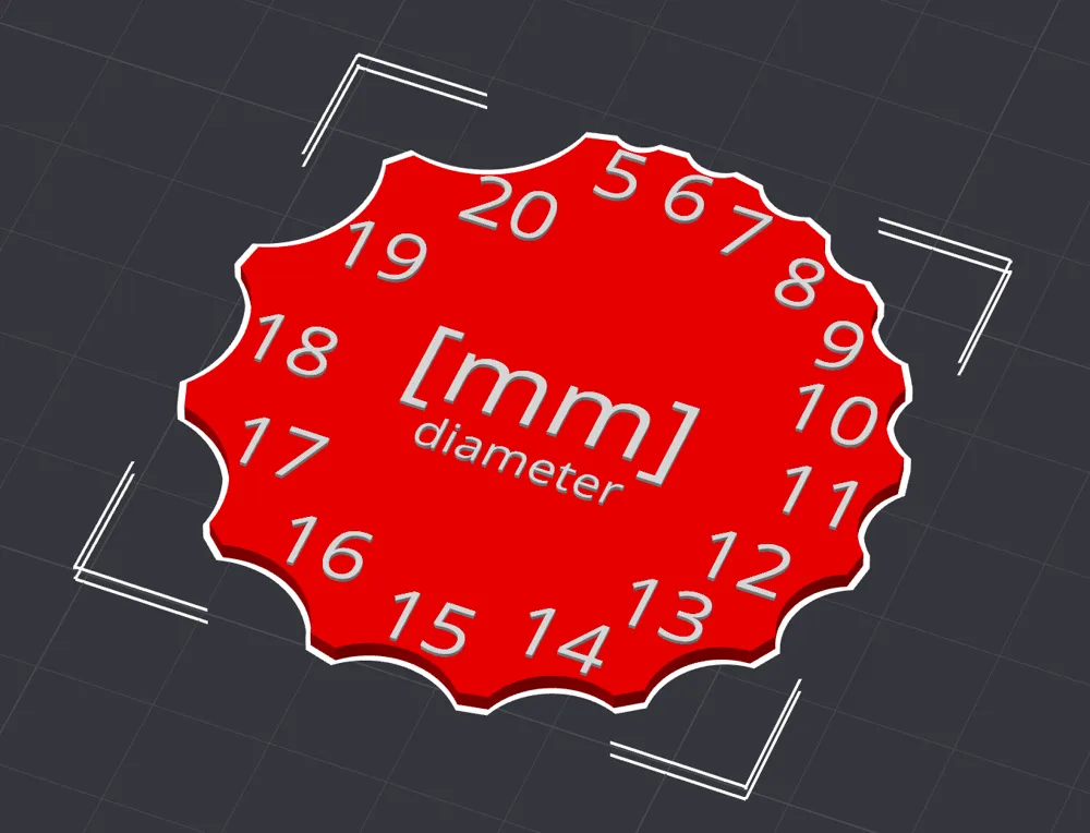 Quarter Corner/Fillet Measuring Tool in mm by ThamTBM - MakerWorld