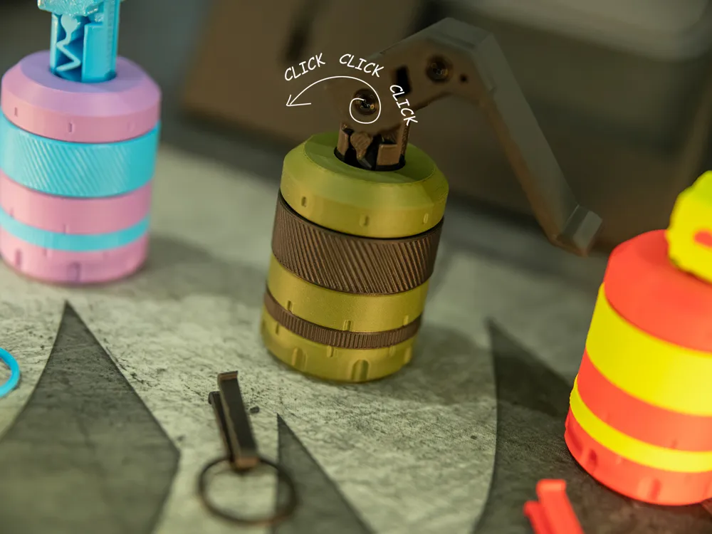 Fidget-Fuse Grenade 5-in-1 Snap-Fit Fidget Toy - Free 3D Print Model ...