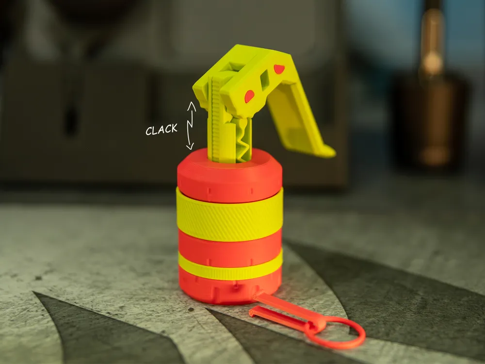 Fidget-Fuse Grenade 5-in-1 Snap-Fit Fidget Toy - Free 3D Print Model ...