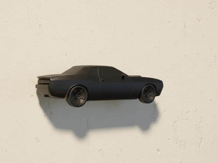 Dodge Challenger Hellcat Wall Art - Side View - Free 3D Print Model ...