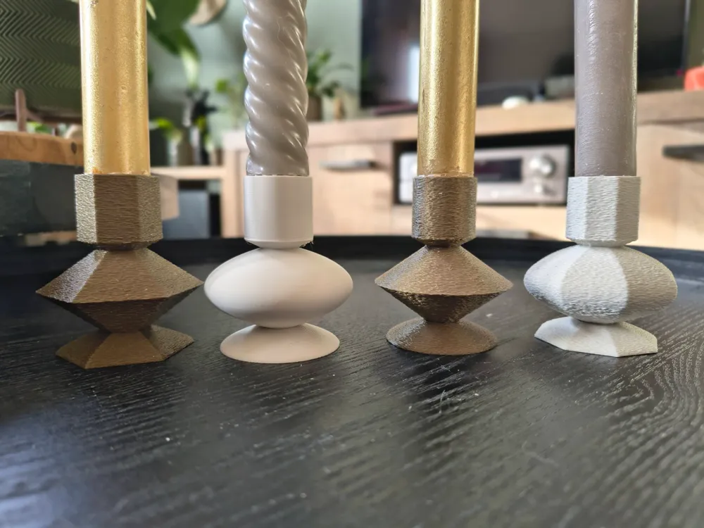 Soft Geometry Candle Set - 4 Versions - Free 3D Print Model - MakerWorld