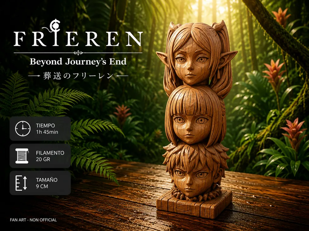 Frieren Fern Stark Wooden Totem Frieren - Free 3D Print Model - MakerWorld