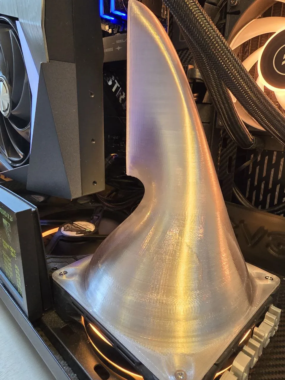 Lian Li O11 XL Fan Duct for vertical GPU Backpane - Free 3D Print Model ...