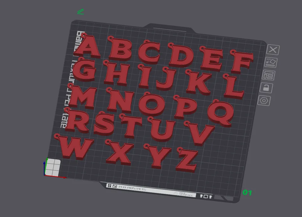 Alphabet letters keychain collection - All in one profile - Free 3D ...