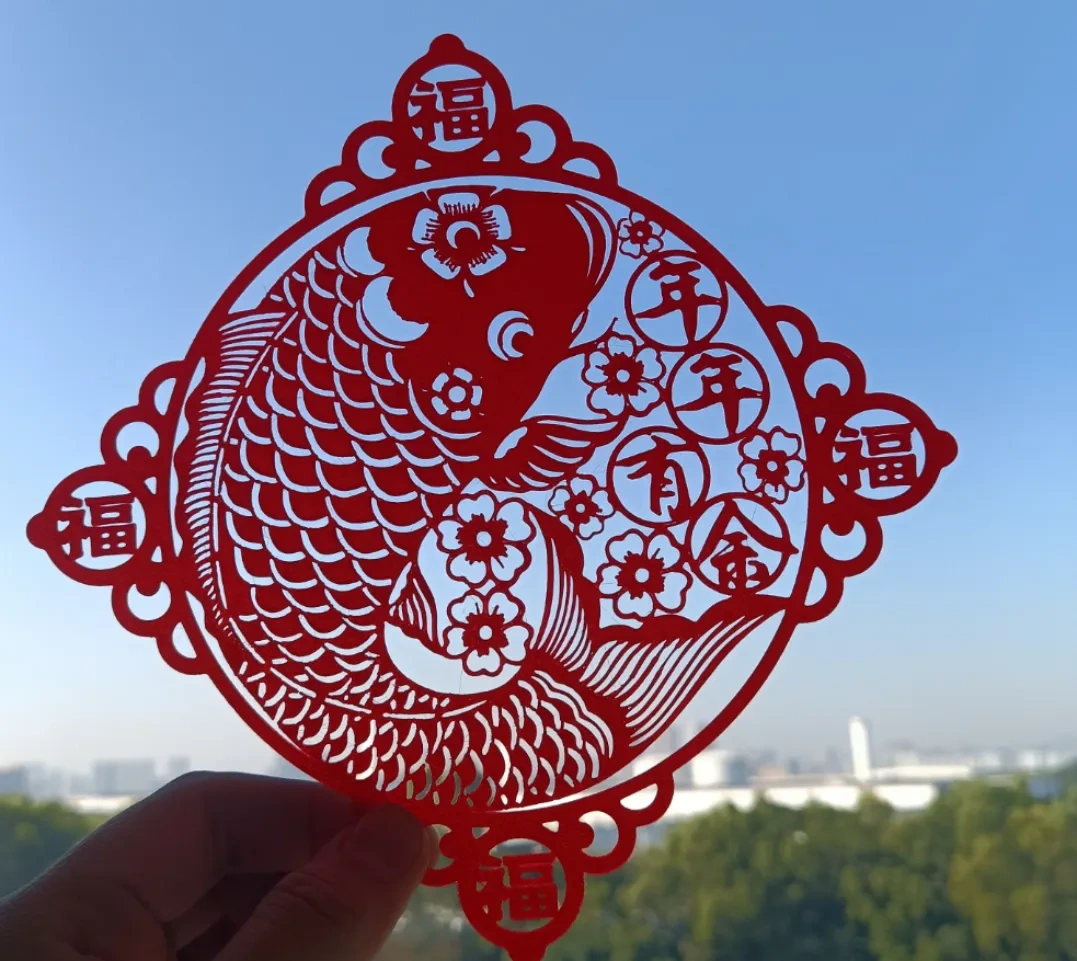 Window Lattice Paper-cutting -- Character for Happiness -- Surplus ...