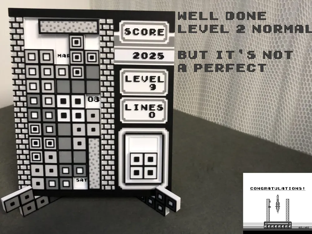 Playable Tetris Perpetual Calendar by Bichopebitou MakerWorld: Download ...