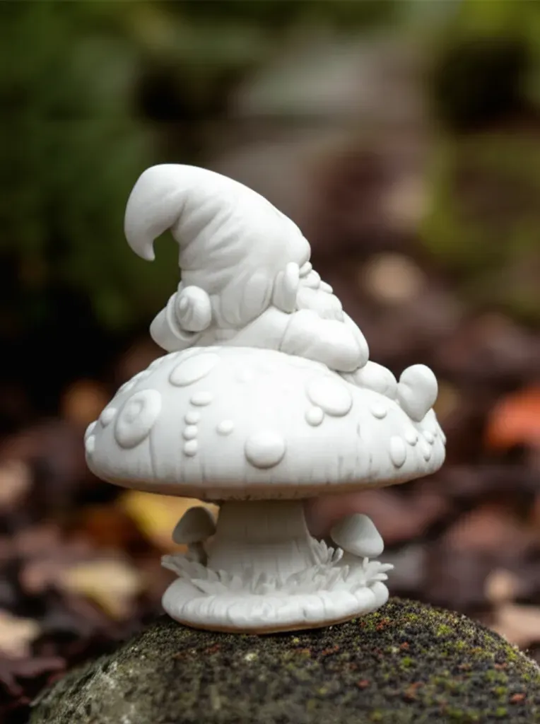 Napping Gnome on Mushroom by Juganof MakerWorld: Download Free 3D Models