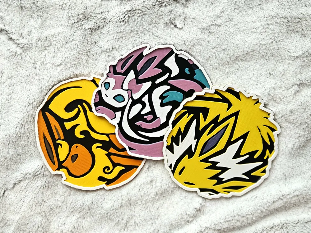 Eeveelution Pokémon Coasters - Set 1/3 by C3D MakerWorld: Download Free ...