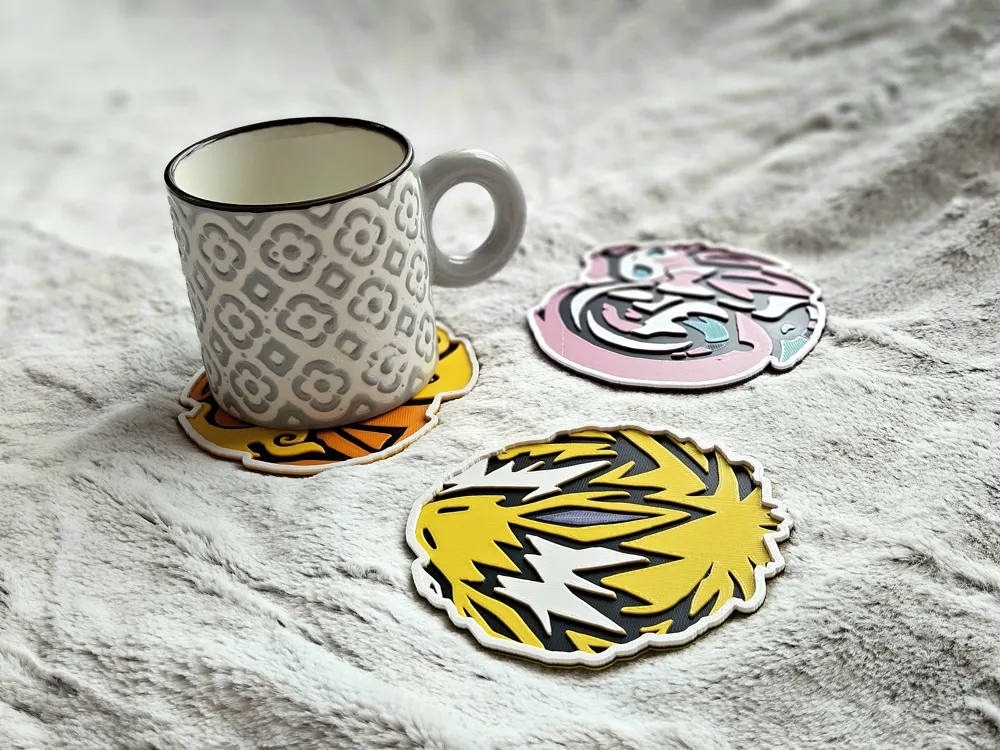 Eeveelution Pokémon Coasters - Set 1/3 - Free 3D Print Model - MakerWorld
