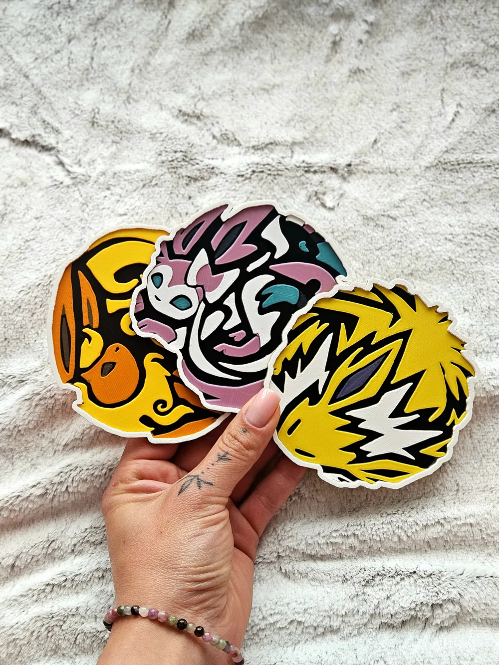 Eeveelution Pokémon Coasters - Set 1/3 - Free 3D Print Model - MakerWorld