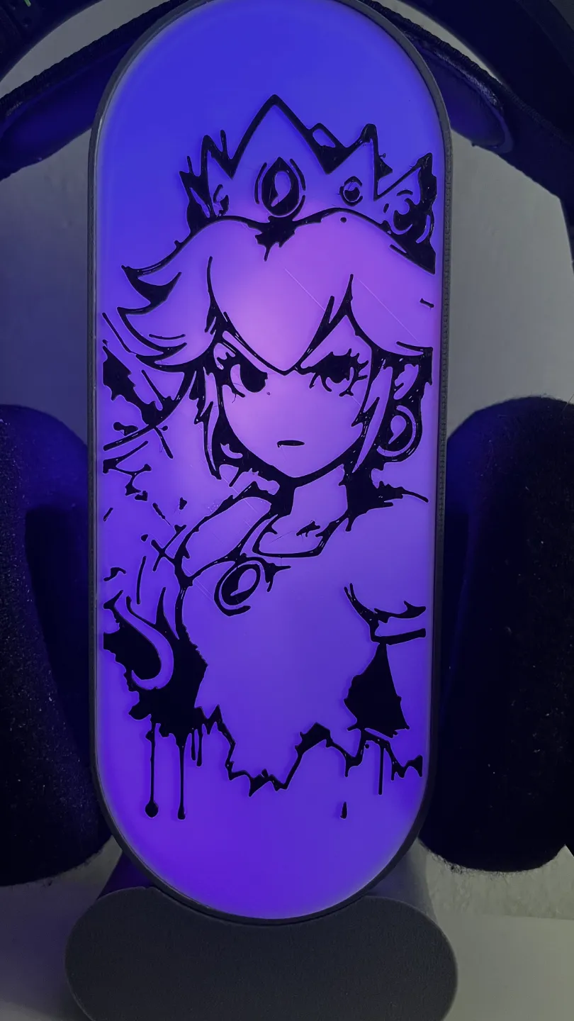 ANGRY PEACH FRONTPANEL - HEADPHONE STAND LIGHTBOX by PN3D - MakerWorld