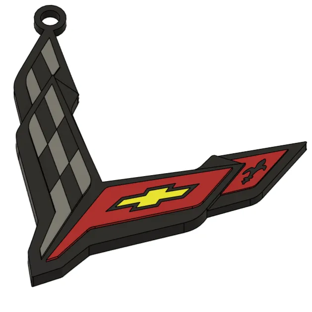 CORVETTE LOGO KEYCHAIN by MarioJCoyF MakerWorld: Download Free 3D Models