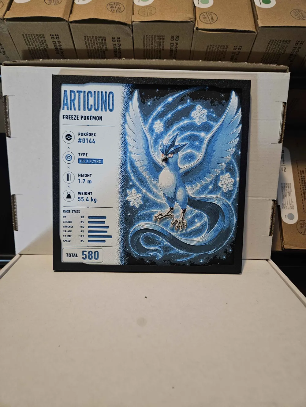 Pokemon Articuno Infographic Hueforge - Free 3D Print Model - MakerWorld