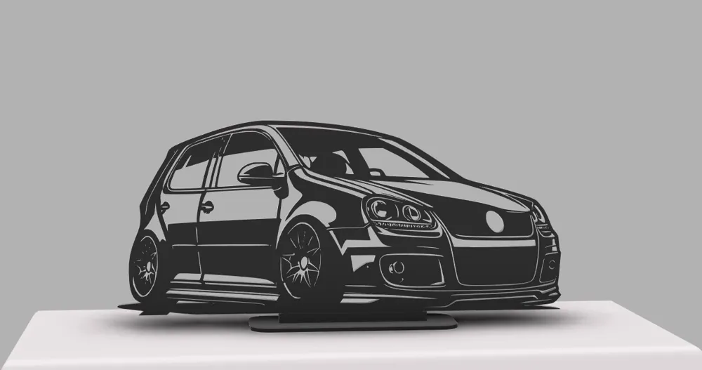 VW Golf MK5 R32 Silhouette II - Free 3D Print Model - MakerWorld
