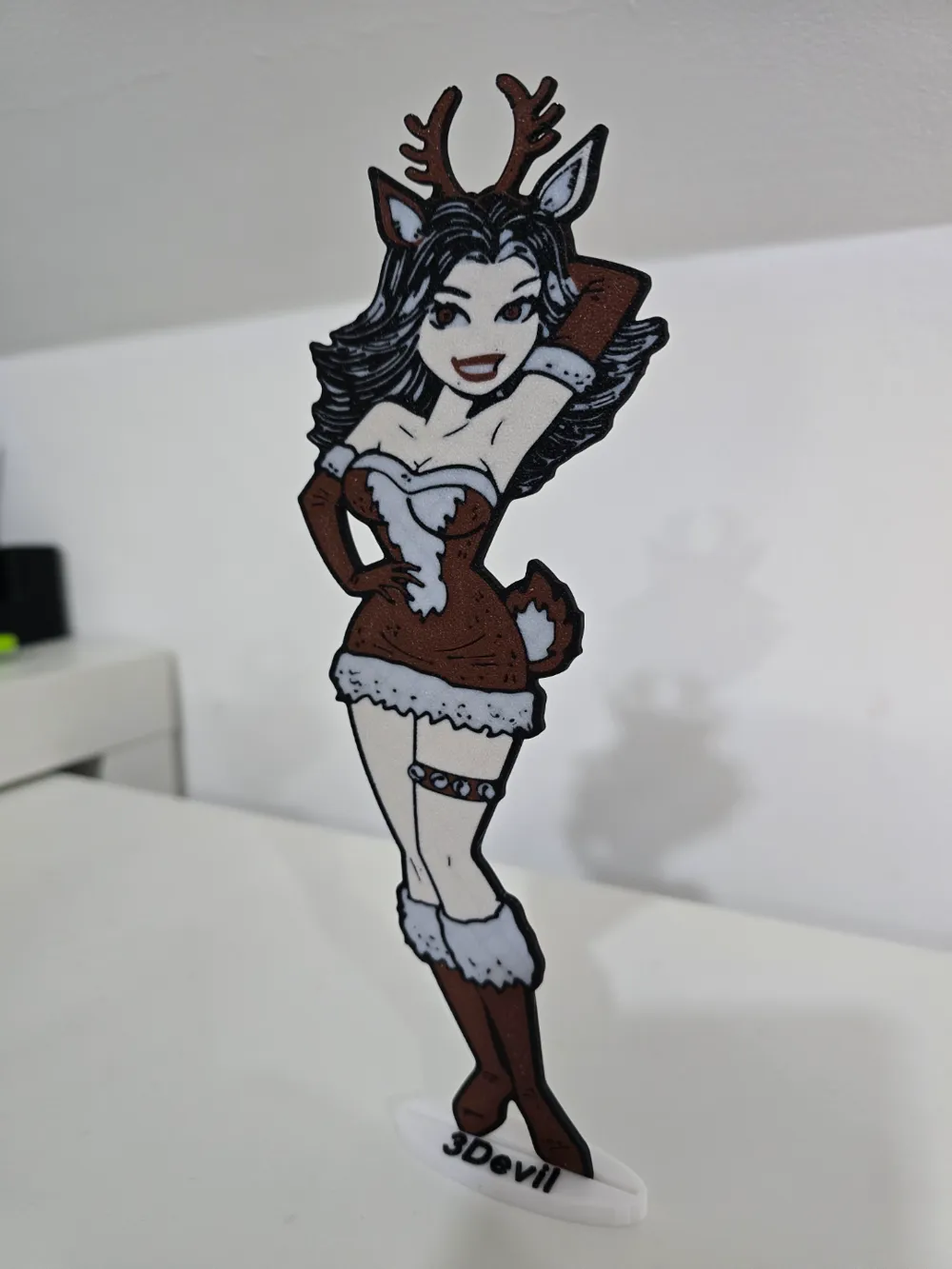 Christmas sexy girl Doe 2D color decoration - Free 3D Print Model ...