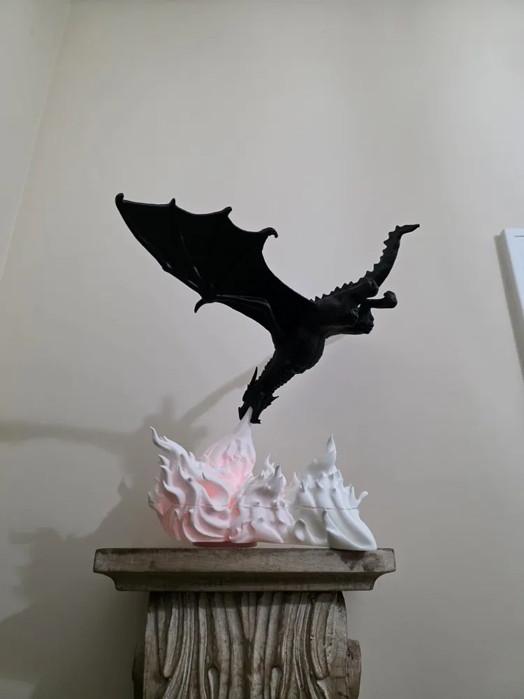 Dragon Breathing Fire Lamp - Free 3D Print Model - MakerWorld