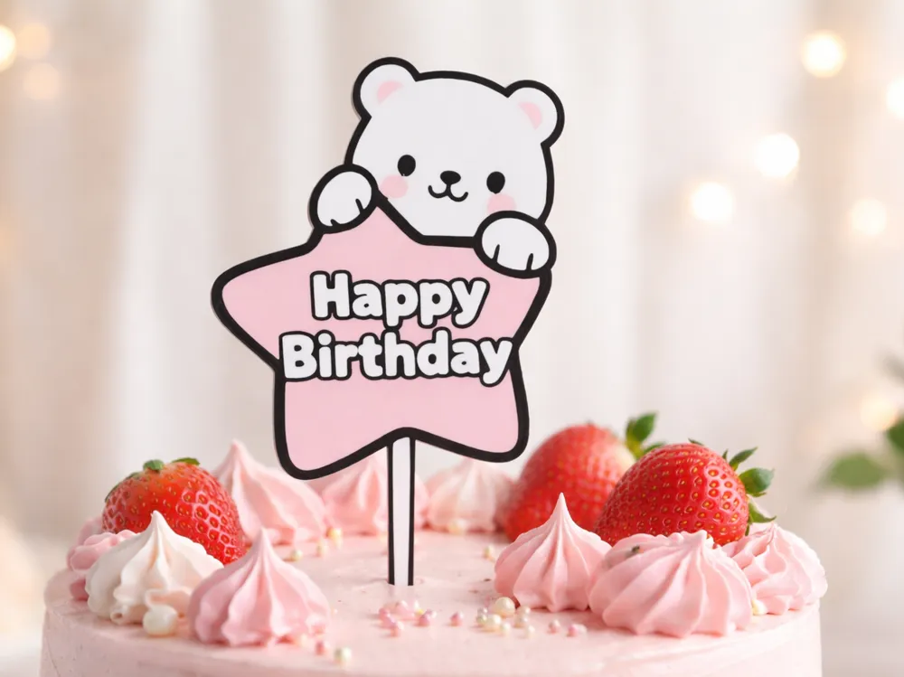 cake topper Happy Birthday - Free 3D Print Model - MakerWorld