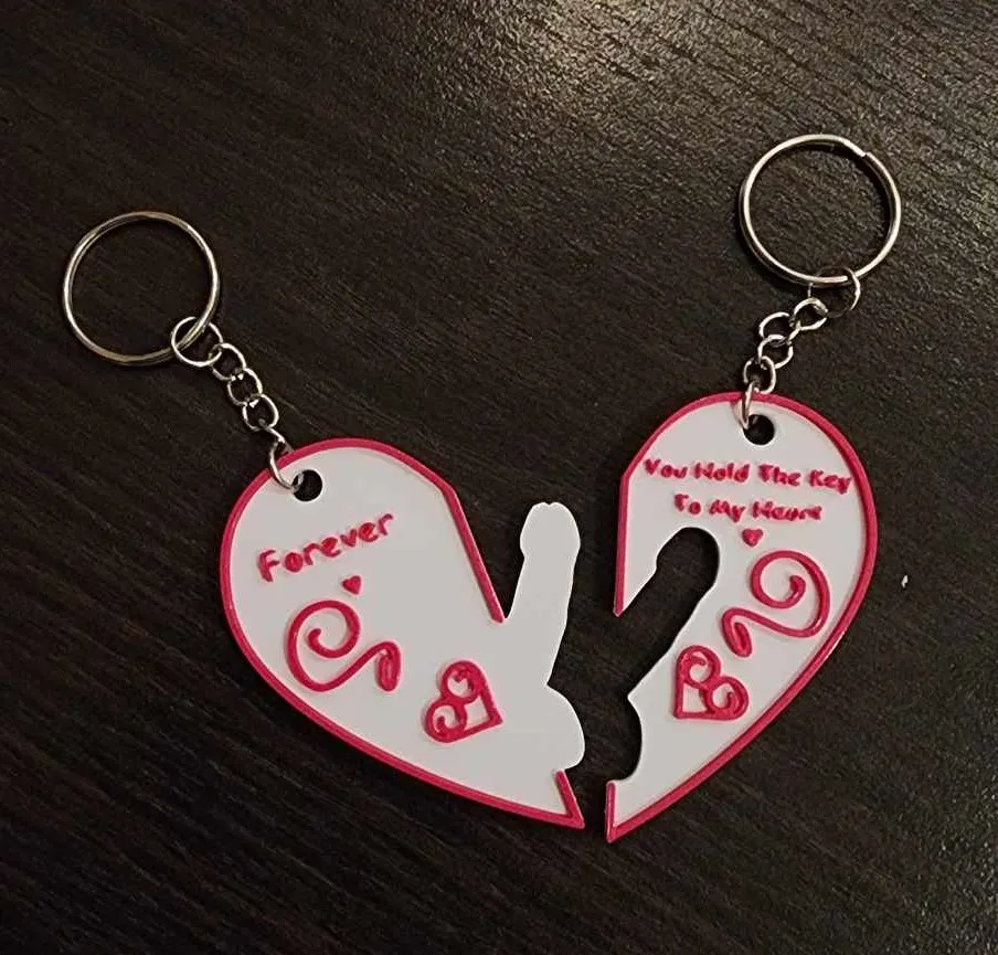 Forever hold the key to my heart 2 part keychain- Valentines day gift ...