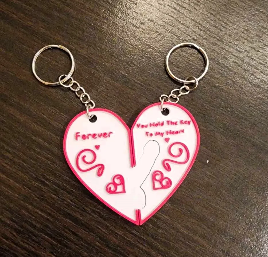 Forever hold the key to my heart 2 part keychain- Valentines day gift ...