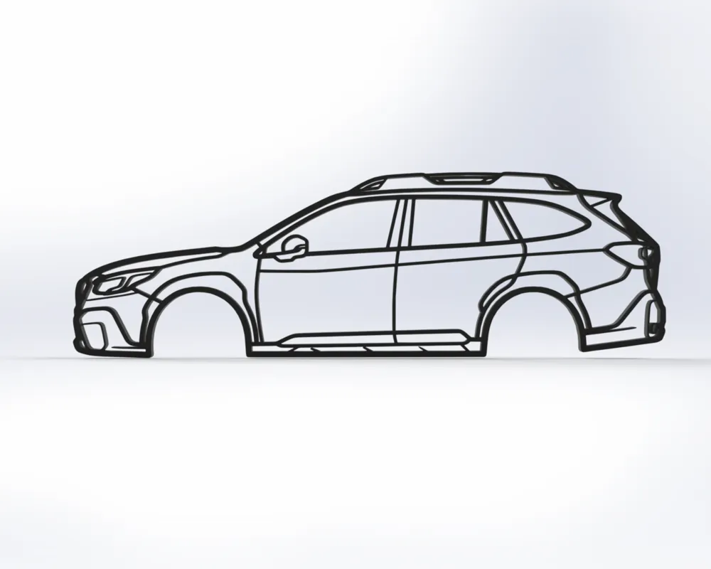 Subaru Outback 2D Wandkunst – Kostenloses 3D-Druckmodell – MakerWorld