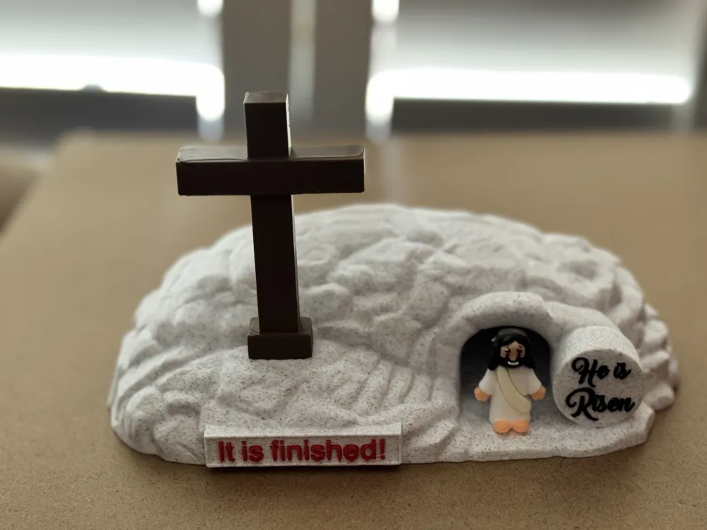 It is finished! He is Risen - Cross & Empty Tomb - Free 3D Print Model ...