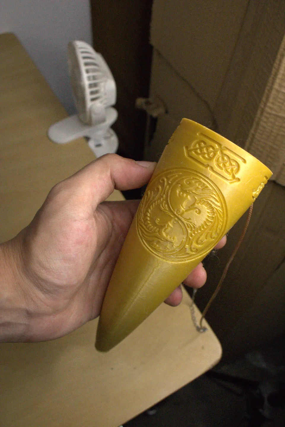 Viking Drinking Horn Cup Dragon w/ Necklace hole by BRB Project MakerWorld: Download Free 3D Models