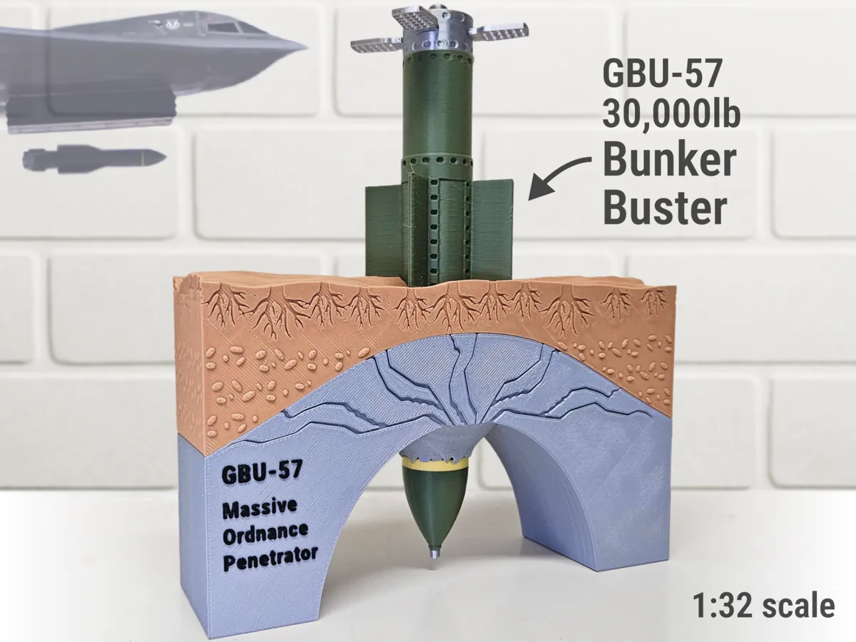 30,000lb Bunker Buster Bomb Diorama Stand | GBU-57 - Free 3D Print ...