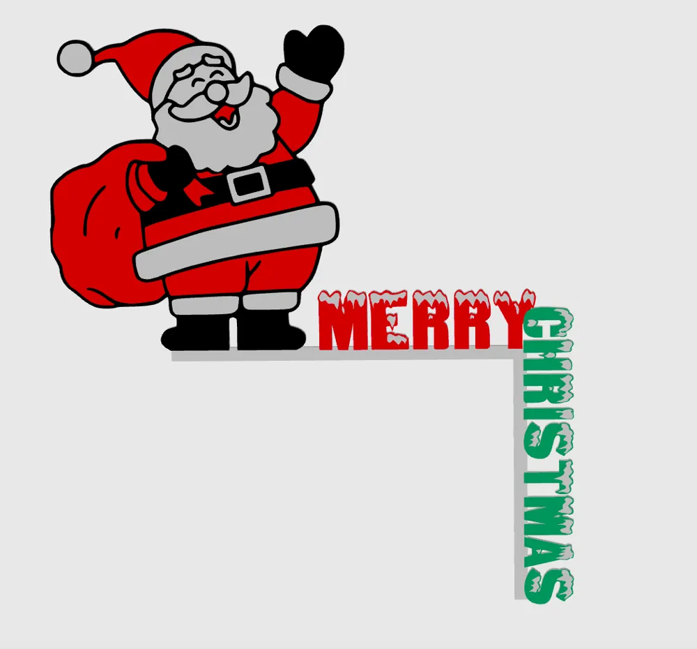 Christmas Corner Santa Merry Christmas by Slowpoks Workshop - MakerWorld