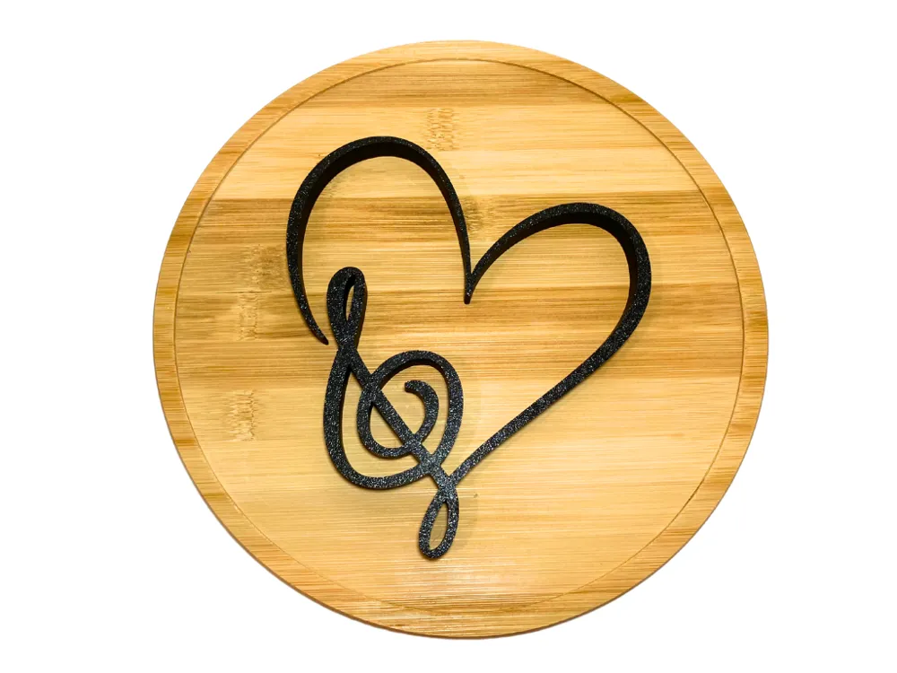 Music Heart & Treble Clef Desk Decor by A*i*m*e*e* - MakerWorld