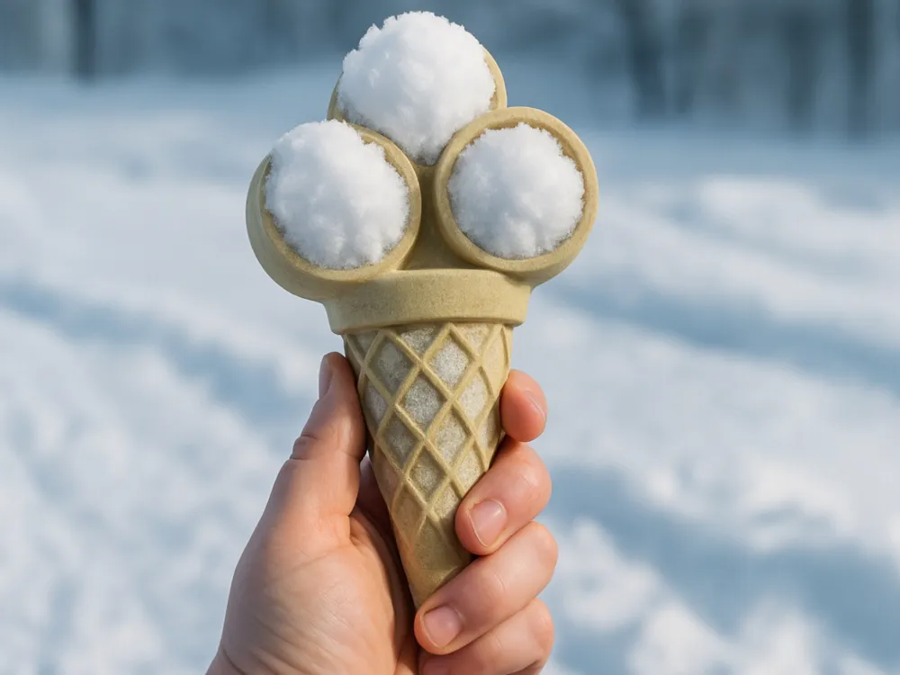 Scoop ’n’ Shoot Ice Cream Cone Snow Launcher - Free 3D Print Model ...