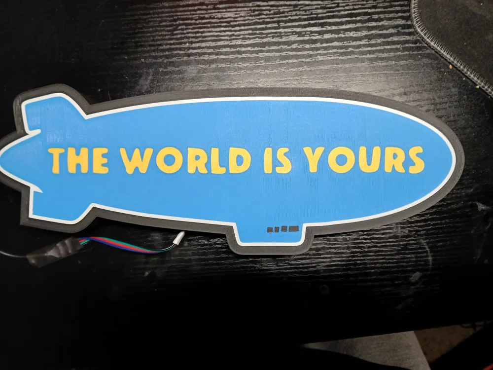 "The World Is Yours” Blimp LED Lightbox–Wall Decor by @LathanKreative ...