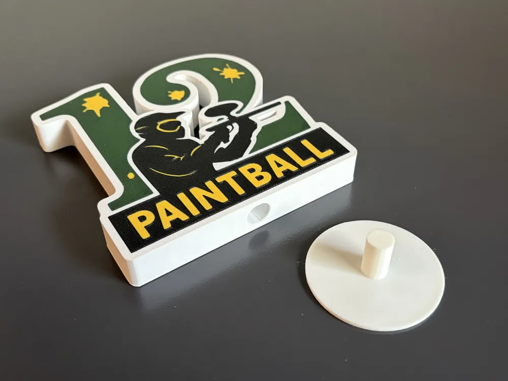 Paintball themed 12th birthday cake topper 13cm - Free 3D Print Model ...