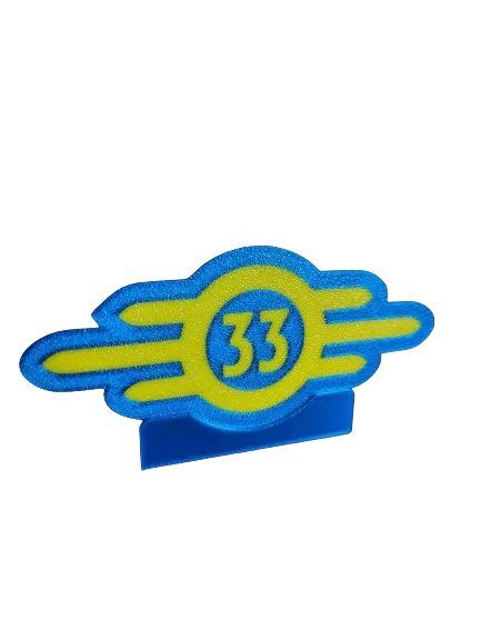 fallout Vault 33 logo and stand by mytil - MakerWorld