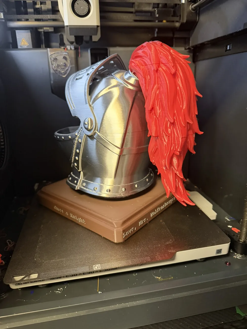 Knight's Armet Helmet with Red Plume - Free 3D Print Model - MakerWorld