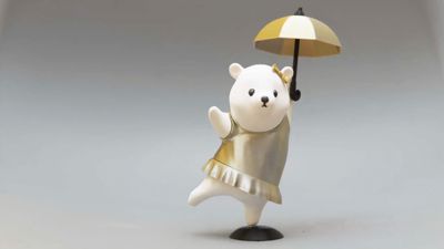 Cute figure of bear girl dancing with umbrella by Sam HellMyth MakerWorld: Download Free 3D Models