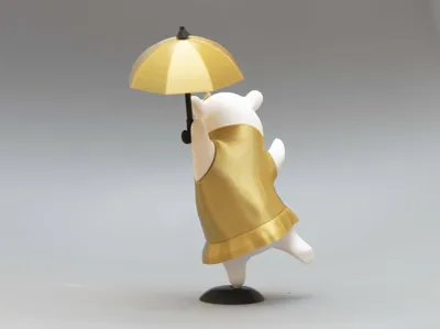 Cute figure of bear girl dancing with umbrella by Sam HellMyth MakerWorld: Download Free 3D Models