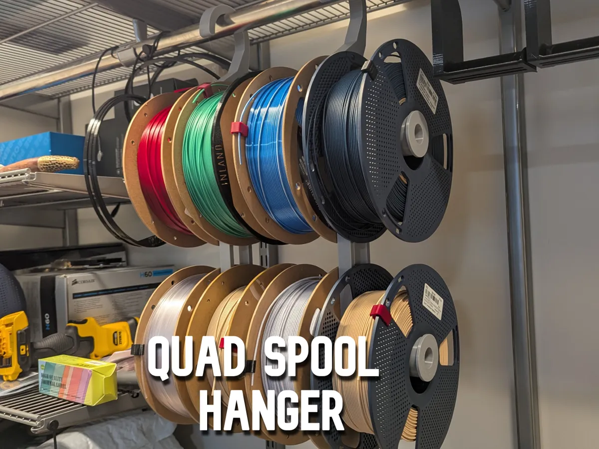 Quad Spool Filament Hanger (for H2 printers) - Free 3D Print Model ...