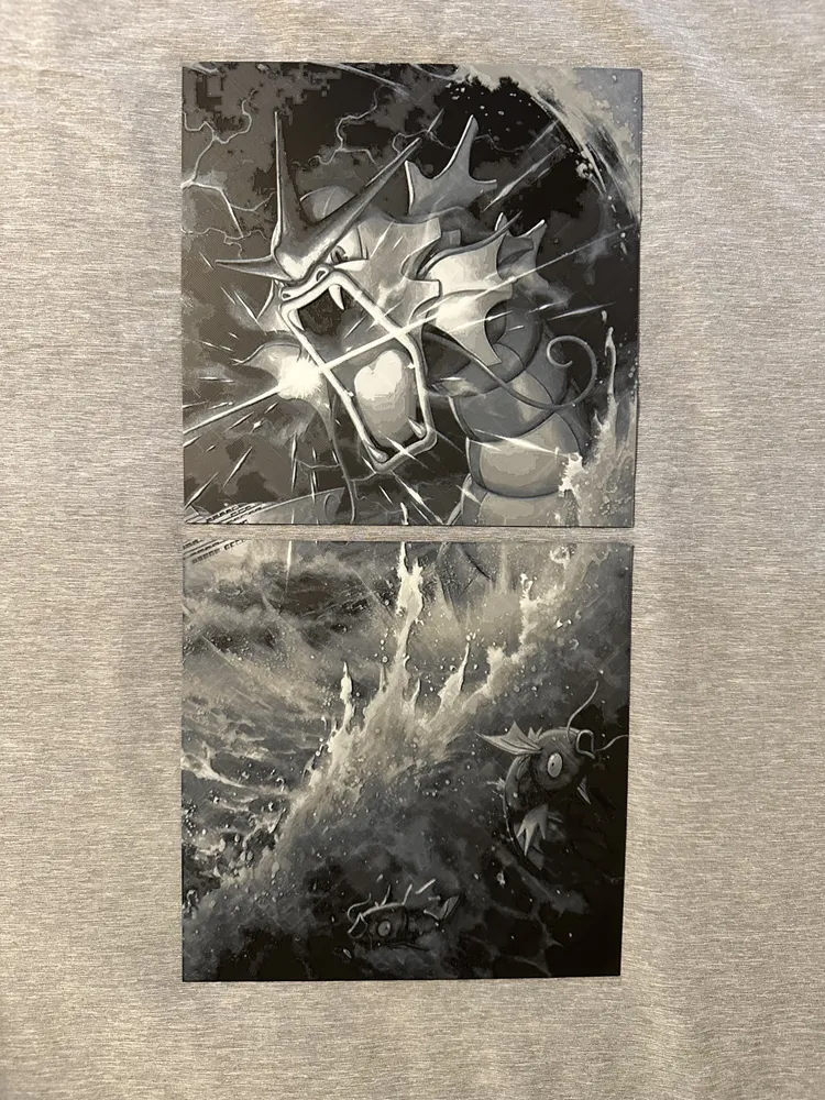 Gyarados 2-piece Hueforge - Free 3D Print Model - MakerWorld