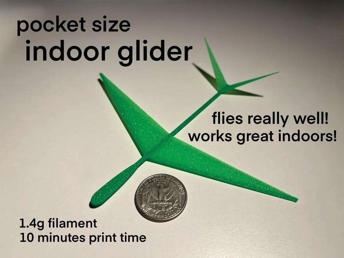 pocket-size indoor glider toy - Free 3D Print Model - MakerWorld