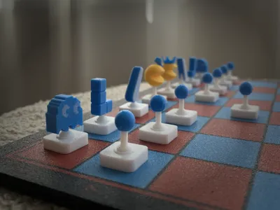 Mini Arcade Chess Set - Free 3D Print Model - MakerWorld