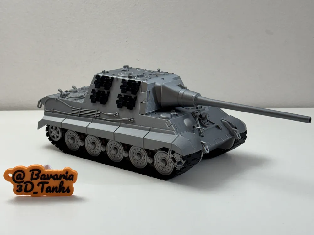 Jagdtiger Tank Destroyer with Movable Barrel 1/35 by Bavaria_3D Tanks MakerWorld: Download Free ...