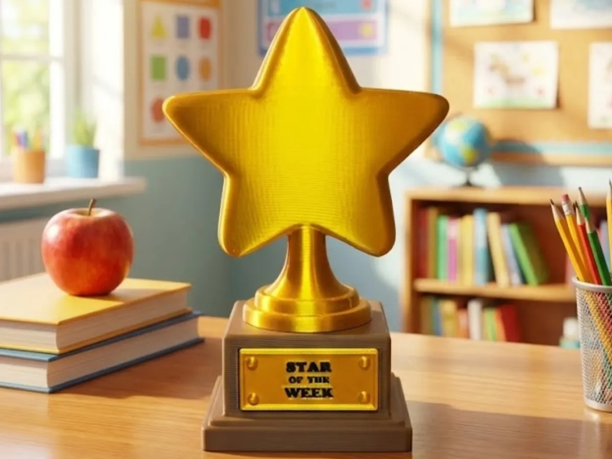 Trophée Étoile - Étoile de la Semaine - Personnalisable - Modèle d ...