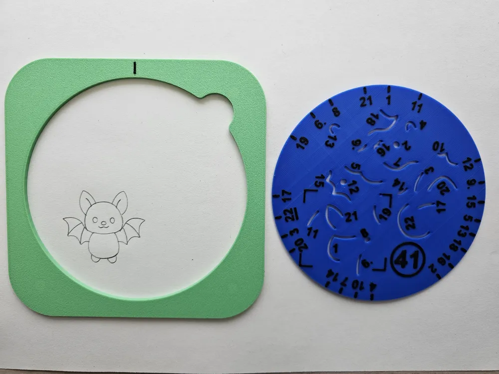 Twist Art 41 Bat - Rotary Drawing Stencil - Free 3D Print Model ...
