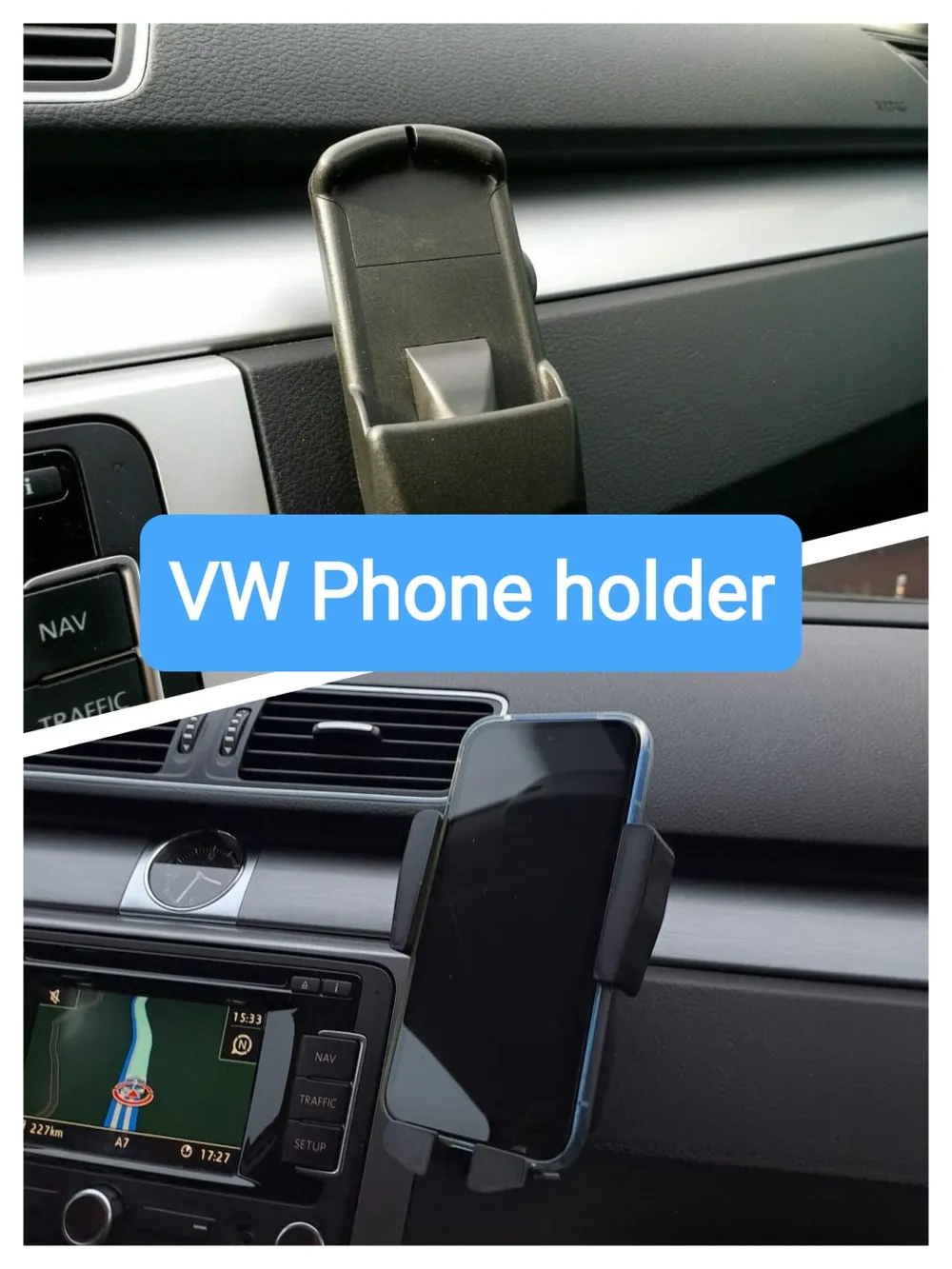 VW phone holder UHV mobile phone preparation - Free 3D Print Model ...