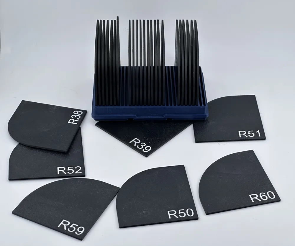 Radius Guages Gridfinity - 31mm to 60mm by FatCat MakerWorld: Download ...