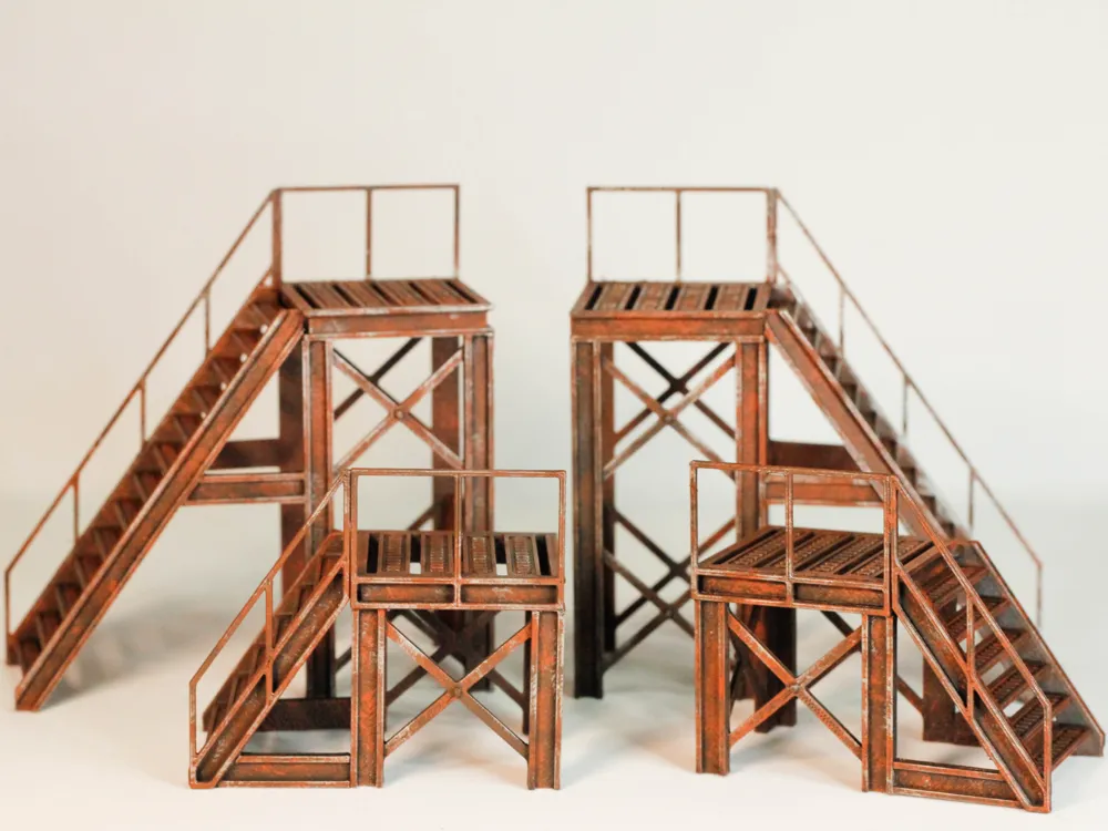 Industrial Mini Terrain - Modular Metal Stairs - Free 3D Print Model ...