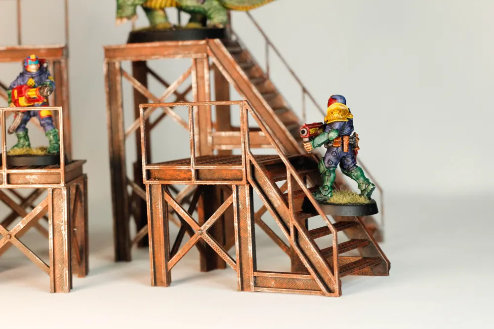 Industrial Mini Terrain - Modular Metal Stairs - Free 3D Print Model ...