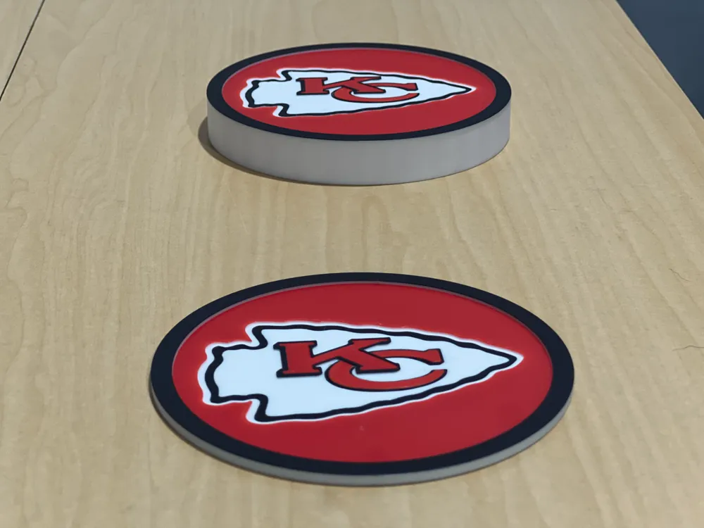 KC Chiefs Logo Coasters - Free 3D Print Model - MakerWorld